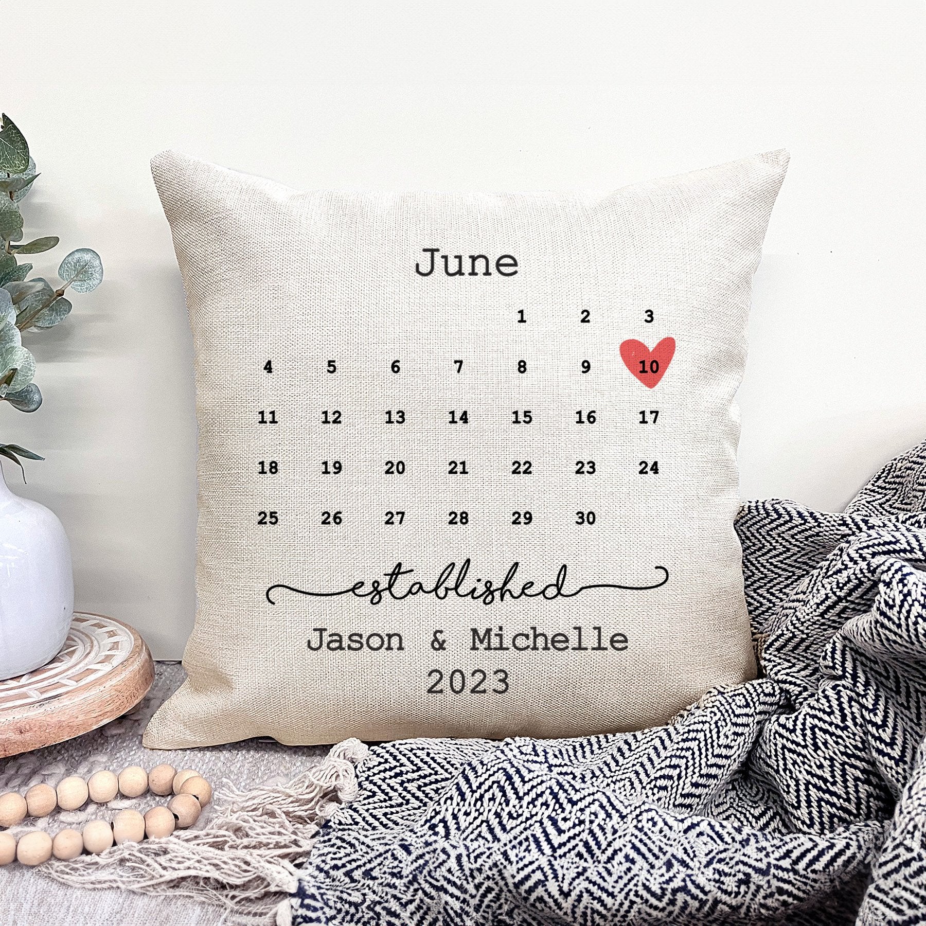Personalized Wedding Pillow – Custom Wedding Date Pillow for Couples ...