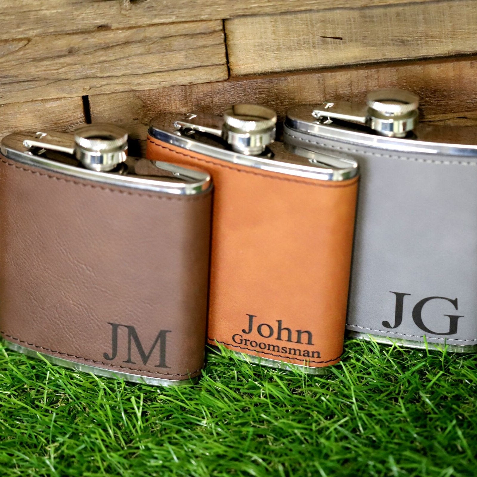 Custom Leather Flasks for Men | Personalized Hip Flask | DreamyCustom ...