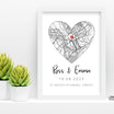 Personalized Heart Map Print - Dreamy Custom