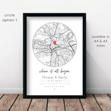 Personalized Heart Map Print - Dreamy Custom