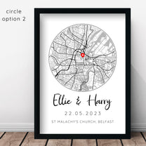 Personalized Heart Map Print - Dreamy Custom