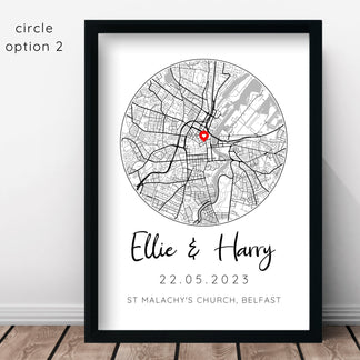 Personalized Heart Map Print - Dreamy Custom