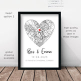 Personalized Heart Map Print - Dreamy Custom