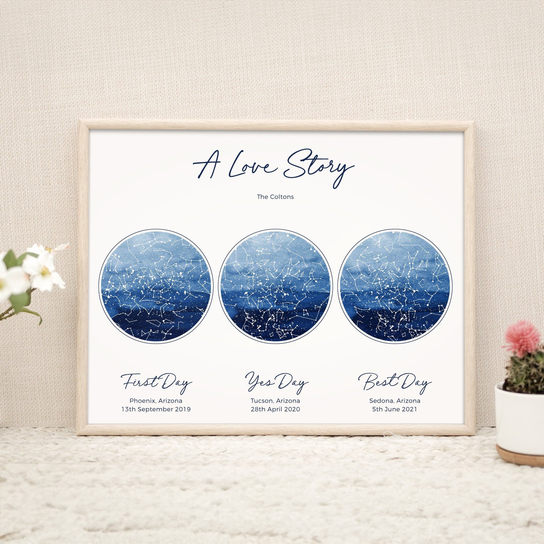 Personalized Wedding Star Map - Dreamy Custom