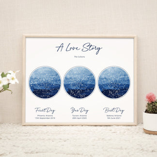 Personalized Wedding Star Map - Dreamy Custom