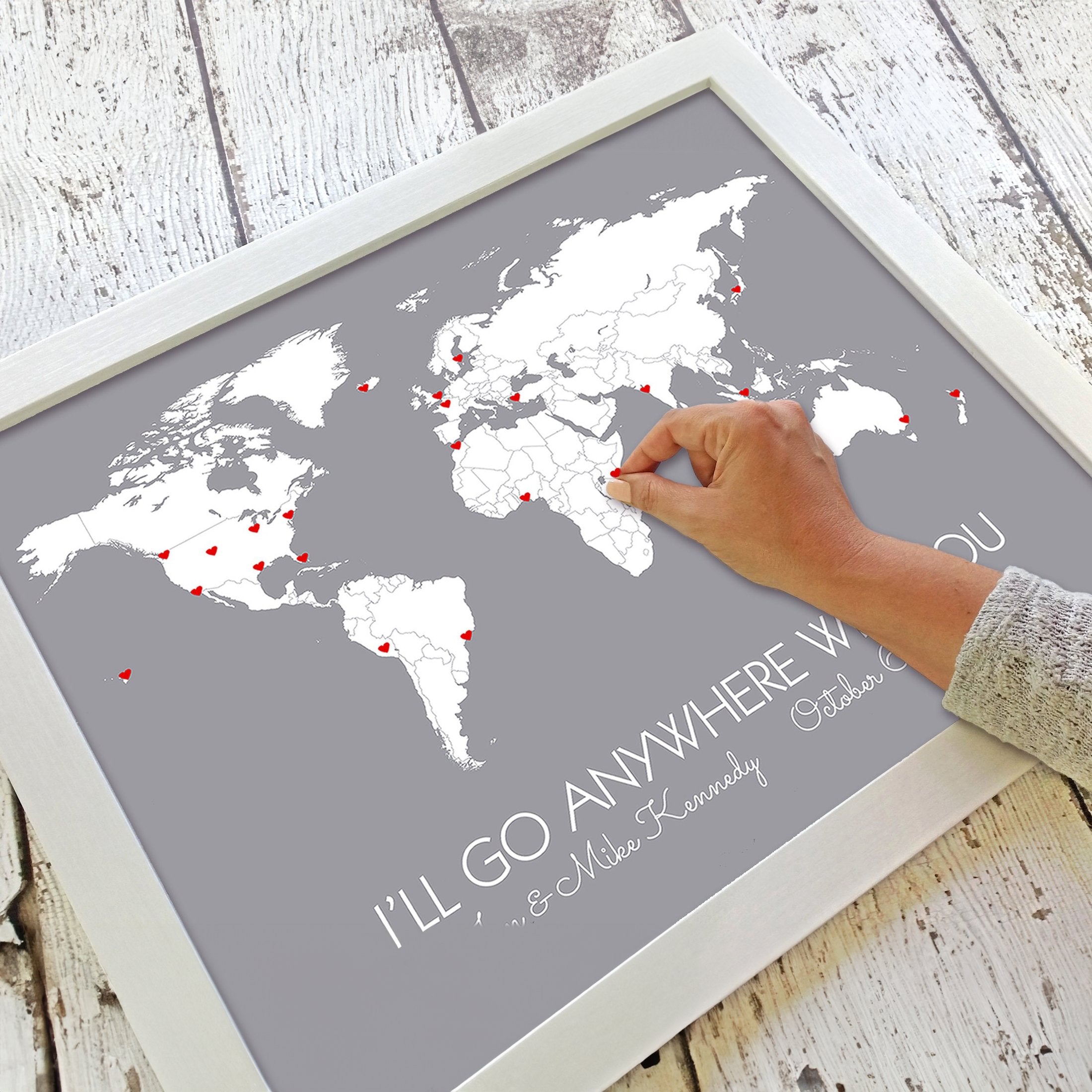 Personalized World Map Print - Dreamy Custom